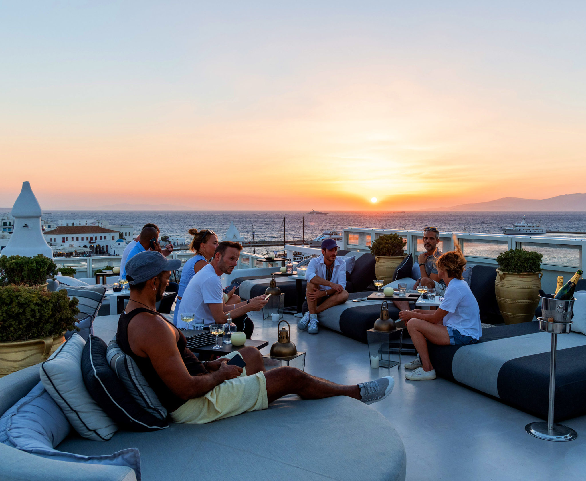 54 Cocktail Bar & Sunset Lounge - The Townhouse Mykonos Hotel